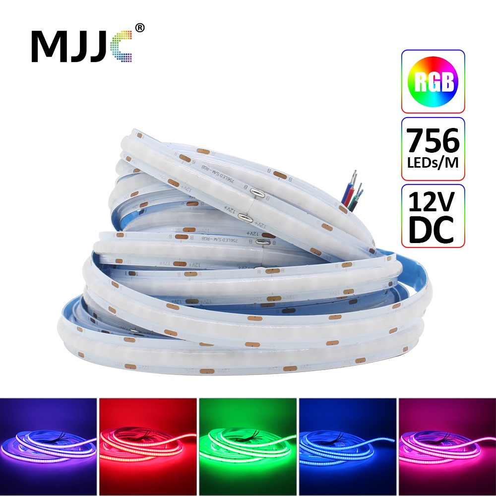 COB RGB LED Strips 12V DC 756LEDs 1M 2M 3M 4M 5M High Density Flexible ...