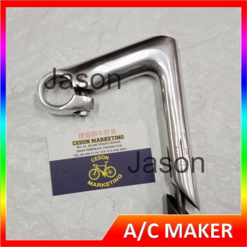 Classic Road Bike Quill Alloy Stem Riser 100mm Bicycle Handlebar 25.4mm ...