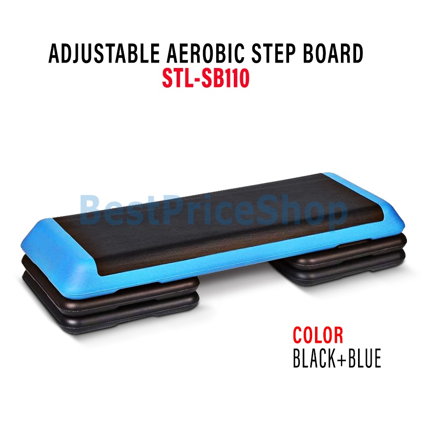 BPS Heavy Duty 43” 110cm Adjustable Aerobic Step Board Wide Stepper ...