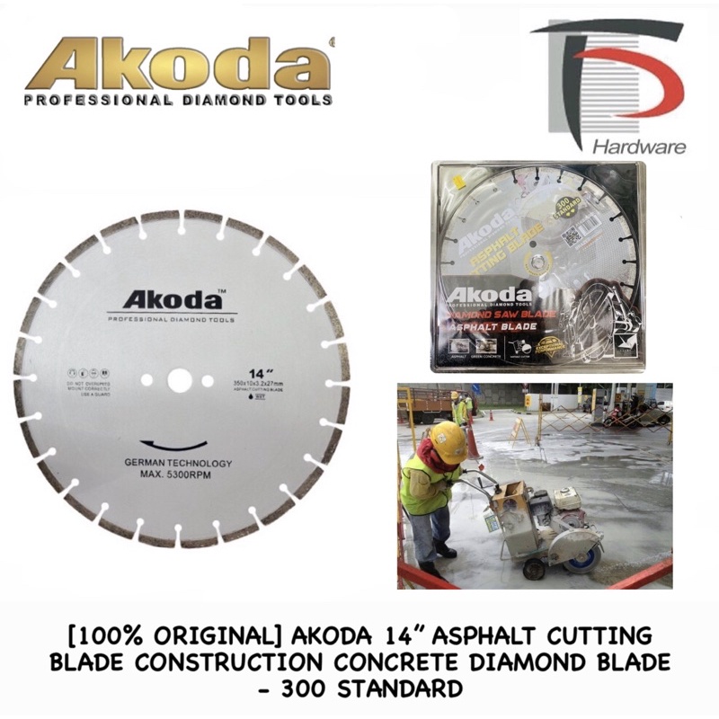 [100% ORIGINAL] AKODA 14” ASPHALT CUTTING BLADE CONSTRUCTION CONCRETE ...