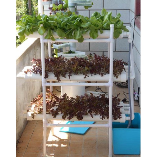 Hydrophonics NFT Growing System w/ 108 Holes PVC Pipes equip with Solar ...