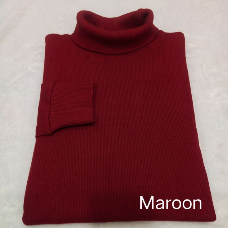 Maroon Male And Female Turtleneck Color (Premiumrib) | Shopee Malaysia