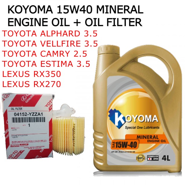 TOYOTA ESTIMA ALPHARD VELLFIRE 3.5 , CAMRY 2.5 , LEXUS RX350 RX270 OIL ...
