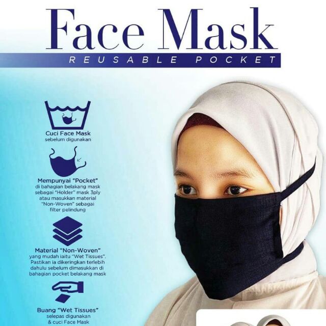 MURAH🔥HOT ITEM🔥FACE MASK TOPENG MUKA PENUTUP MULUT REUSABLE POCKET FACE ...
