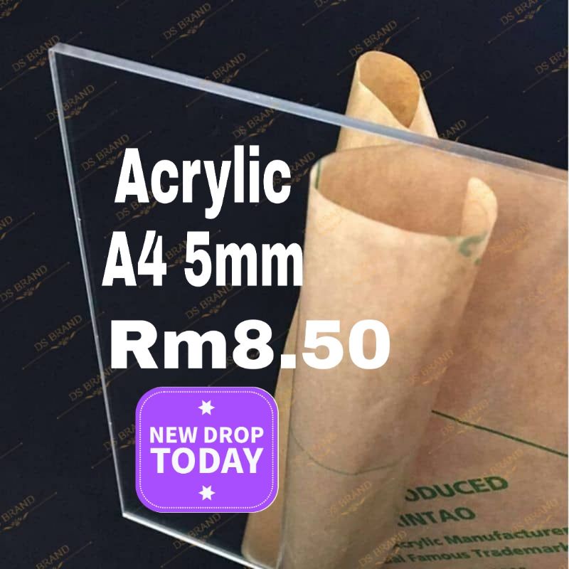 Acrylic Sheet Clear/Perspex A4/A2 Casting Grade 5mm | Shopee Malaysia