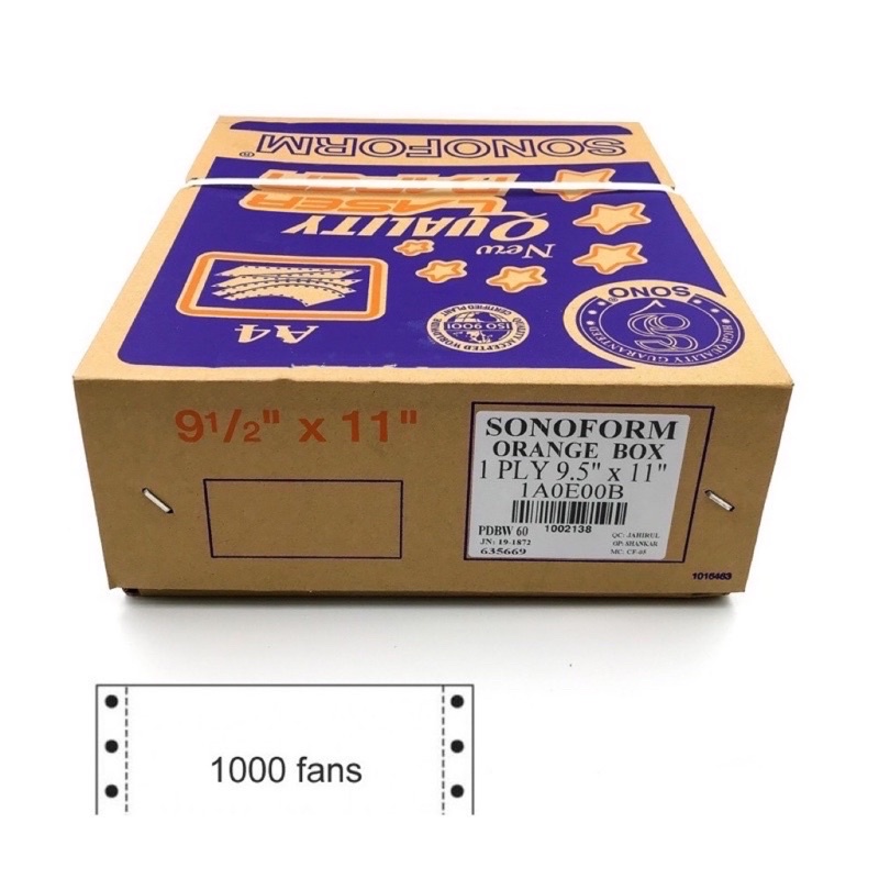 SONOFORM COMPUTER FORM - 1 PLY ( 1000FANS ) 9.5” x 11” | Shopee Malaysia