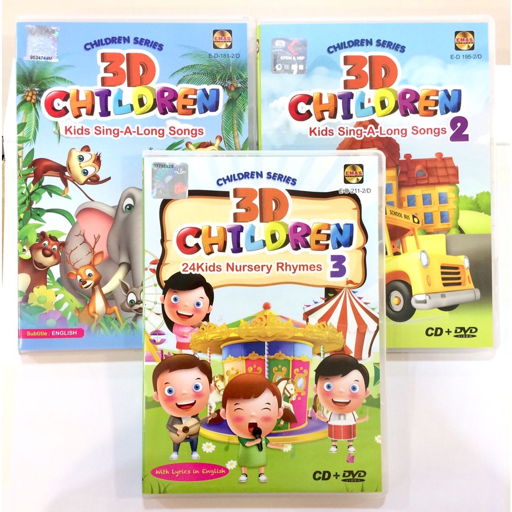 Education DVD 3D Children Kids Sing A Long Songs (CD+DVD) | Shopee Malaysia