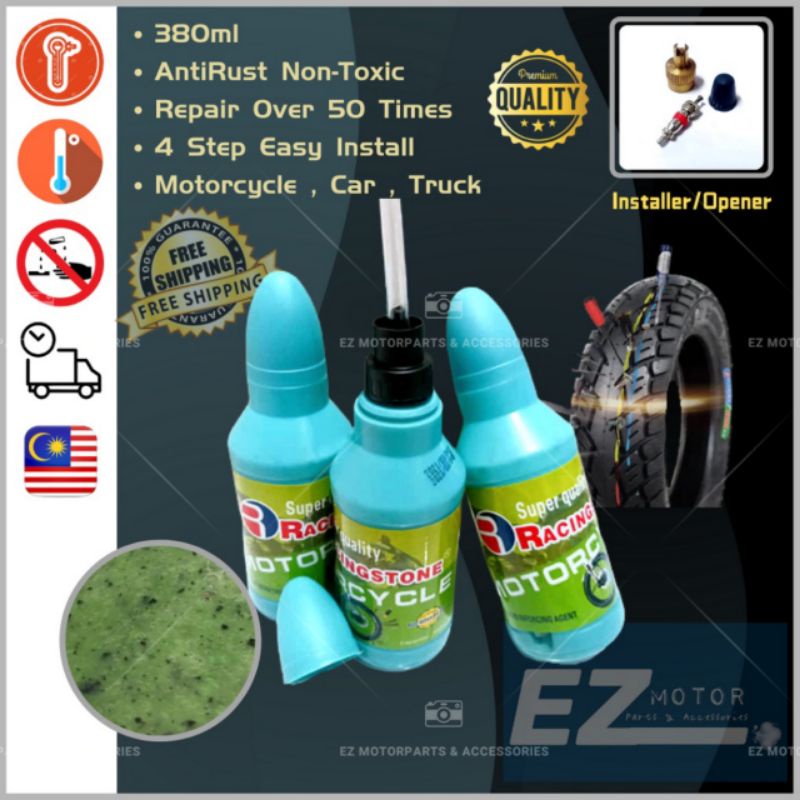 UBAT TAYAR GUM [ Free Shipping ] MOTORCYCLE CAR TYRE SEAL 380ML Valve ...