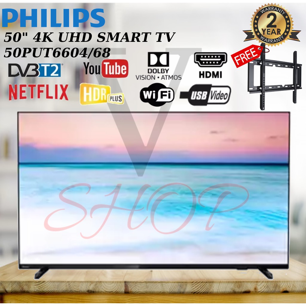 PHILIPS 50 INCH 4K UHD SMART TV 50PUT6604/68 | Shopee Malaysia