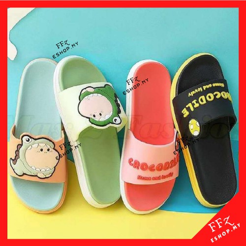 FFz 💕READY STOCK💕 Lady 3D Cartoon Crocodile Jelly Slides / Selipar ...