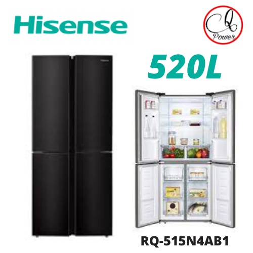 Hisense 520L 4 Door Inverter Fridge/ Refrigerator/ 四门冰箱 RQ515N4AB1 | Shopee Malaysia