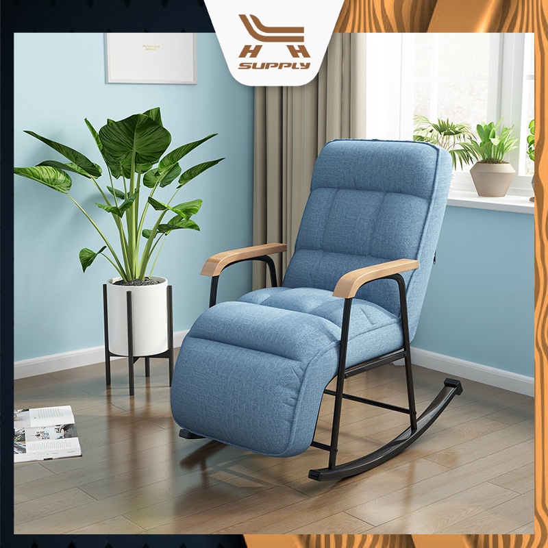 LH Fabric Rocking Chair Recliner Adult Household Lazy Resting Sofa ...