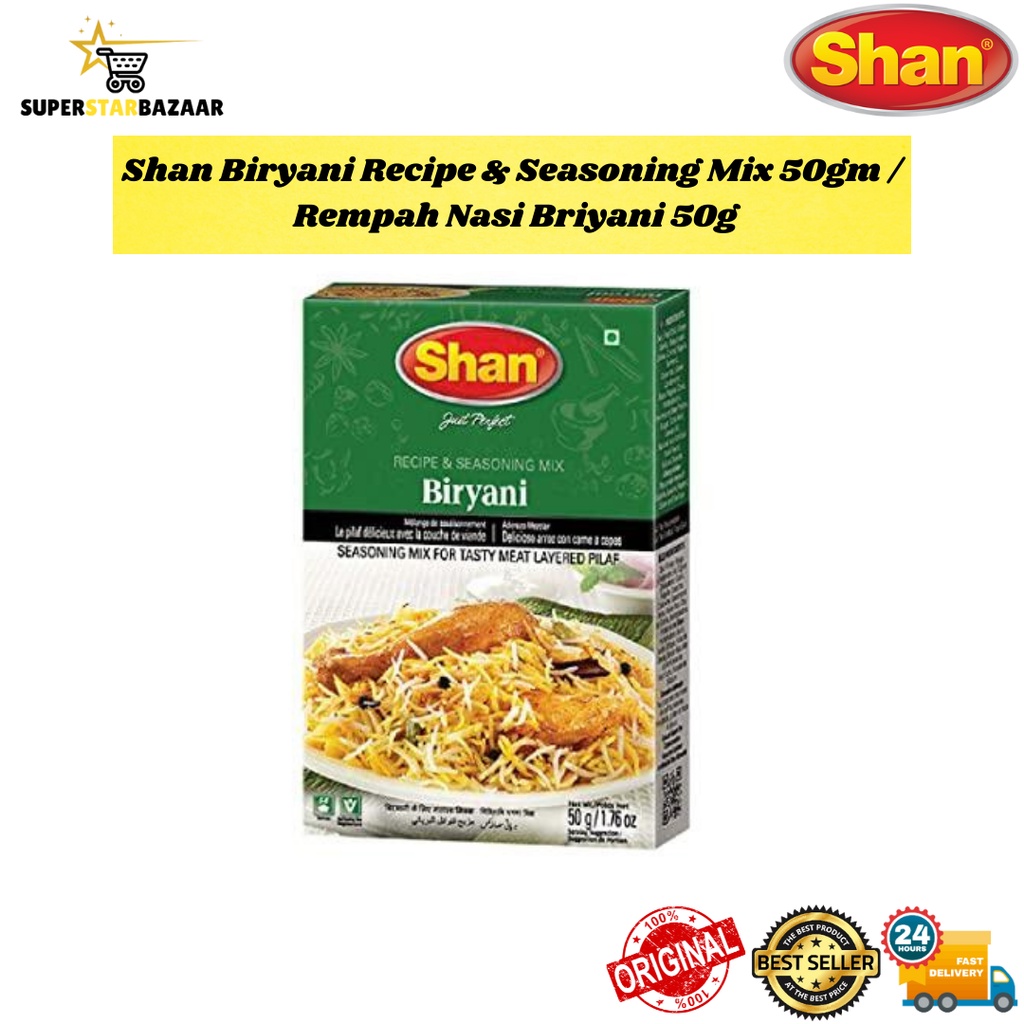 Shan Biryani Recipe & Seasoning Mix 50gm / Rempah Nasi Briyani 50g ...