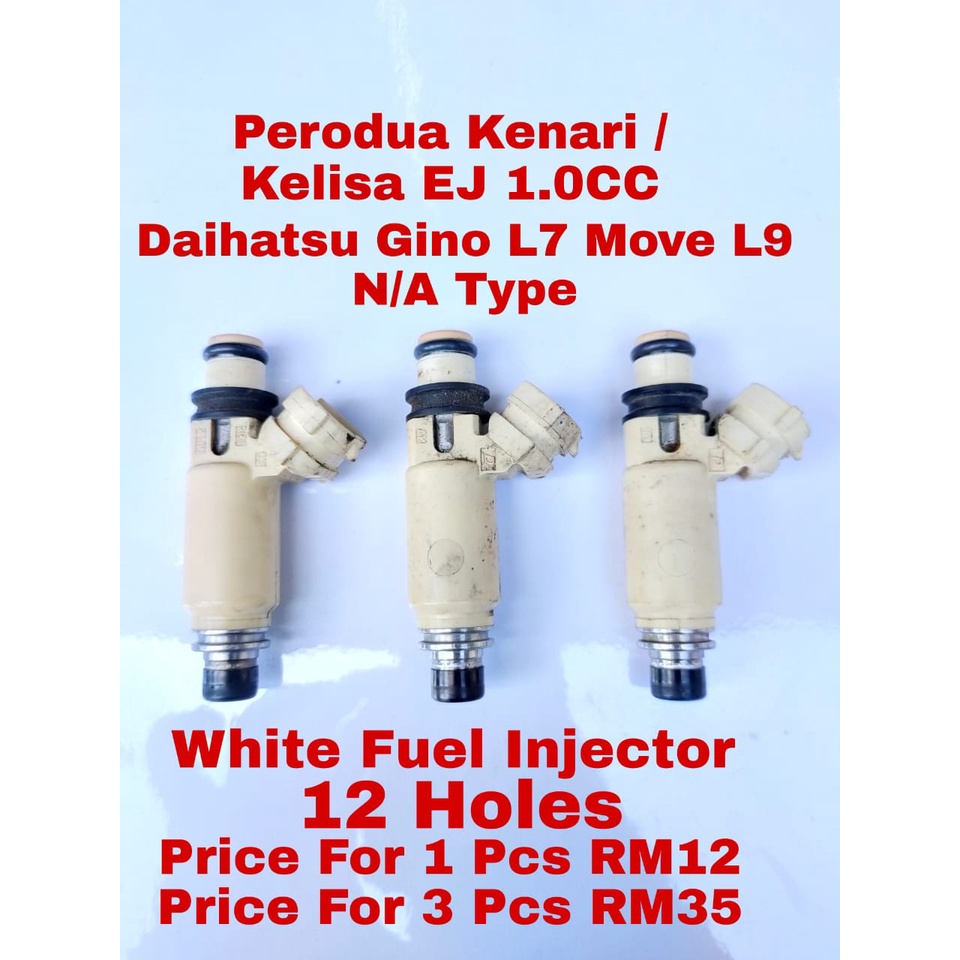 White Fuel Injector 12 Holes For Perodua Kenari / Kelisa EJ 1.0CC ...
