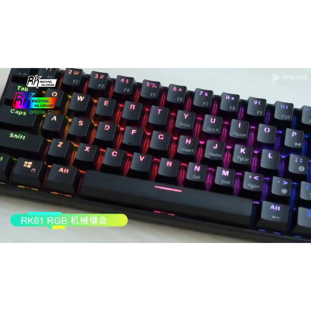 RK61 Royal Kludge Bluetooth +2.4G Wireless USB Type C Wired Dual Mode RGB Mechanical Keyboard ...