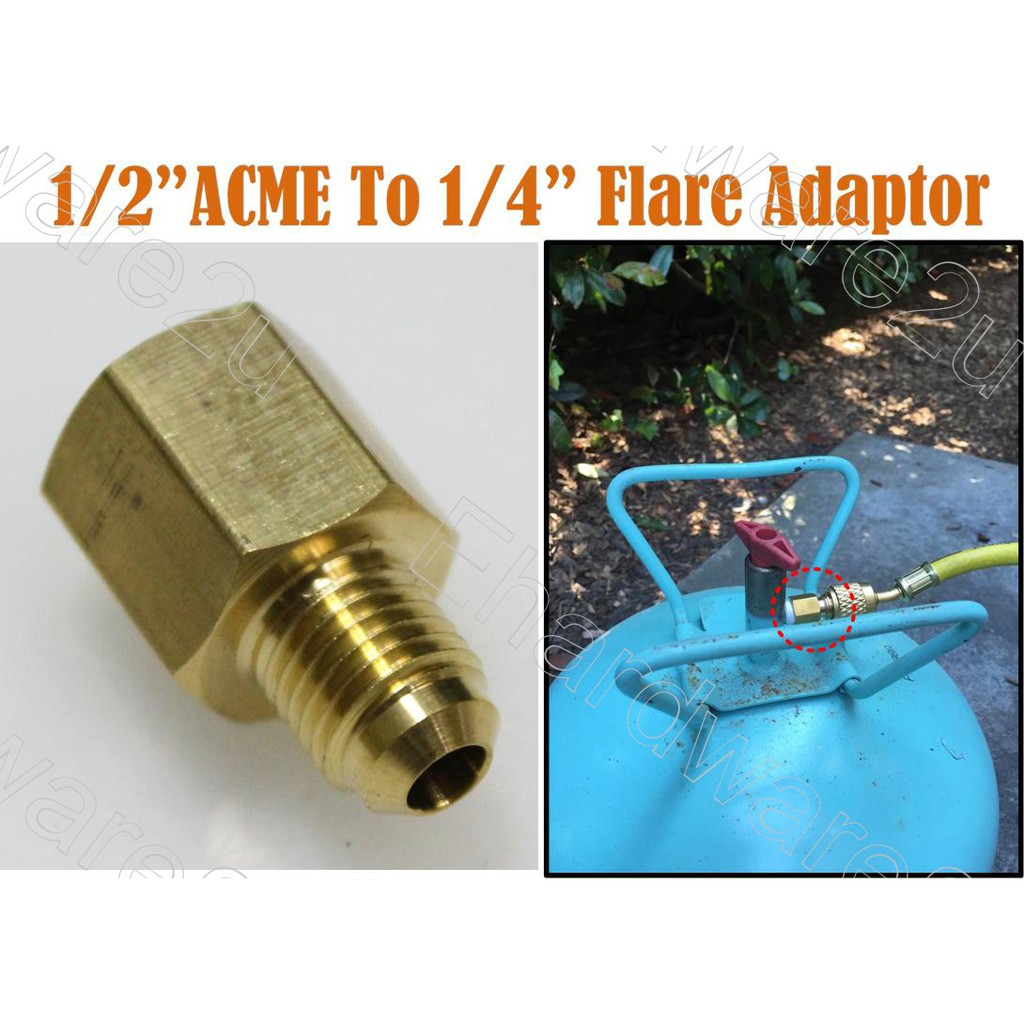 R134a 30lb Gas Tank 1/2"ACME To 1/4" Flare For Connect R22 Charging ...