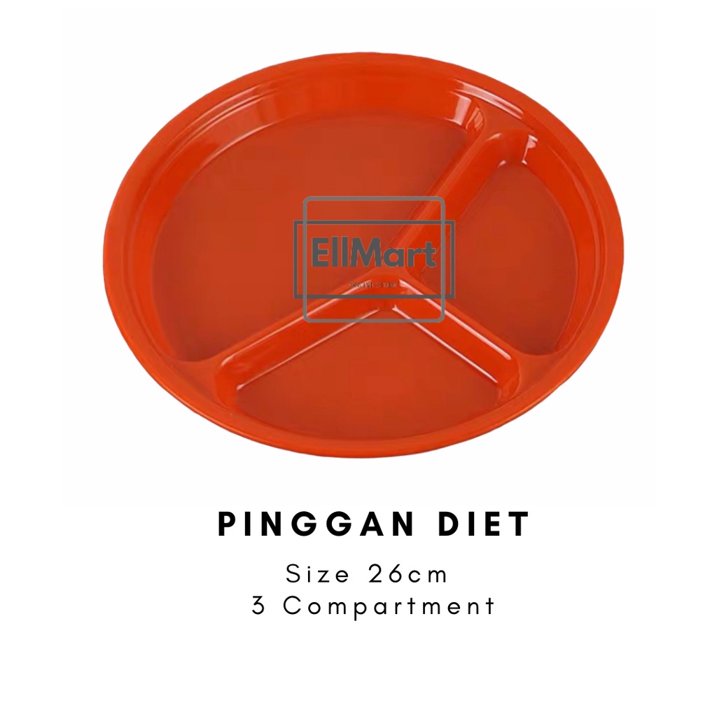 Diet Plate Adult Pinggan Diet Suku Suku Separuh Kids Dewasa Pinggan 3 ...