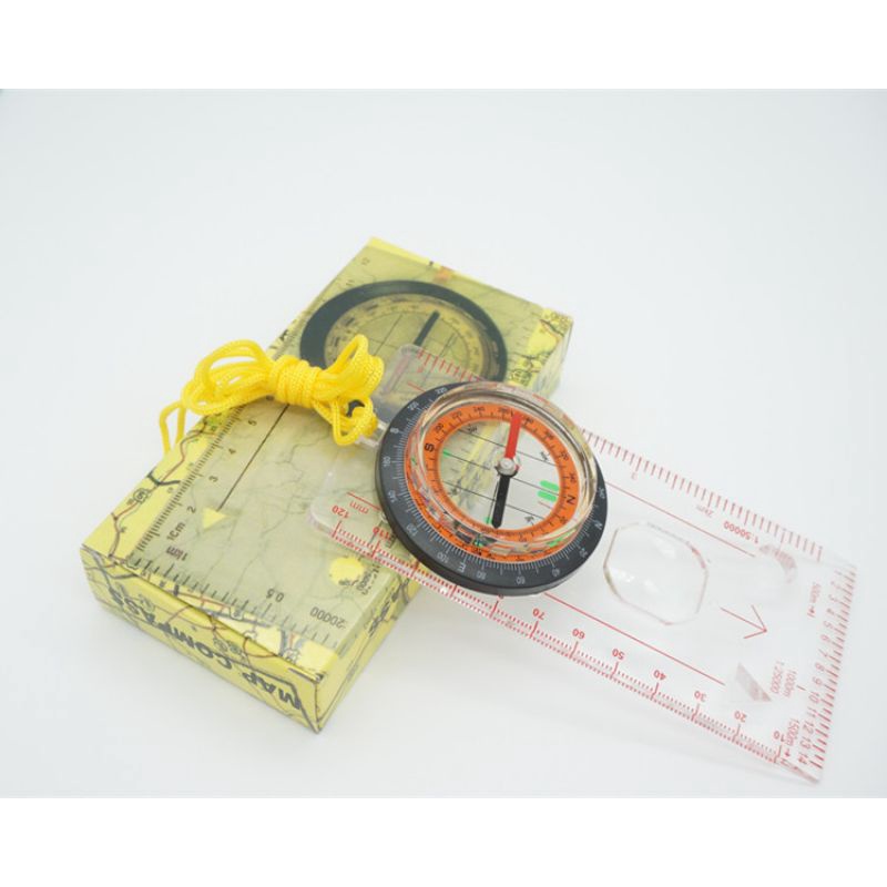 Pembaris Kompas Peta Professional Portable Magnifying Compass Ruler ...
