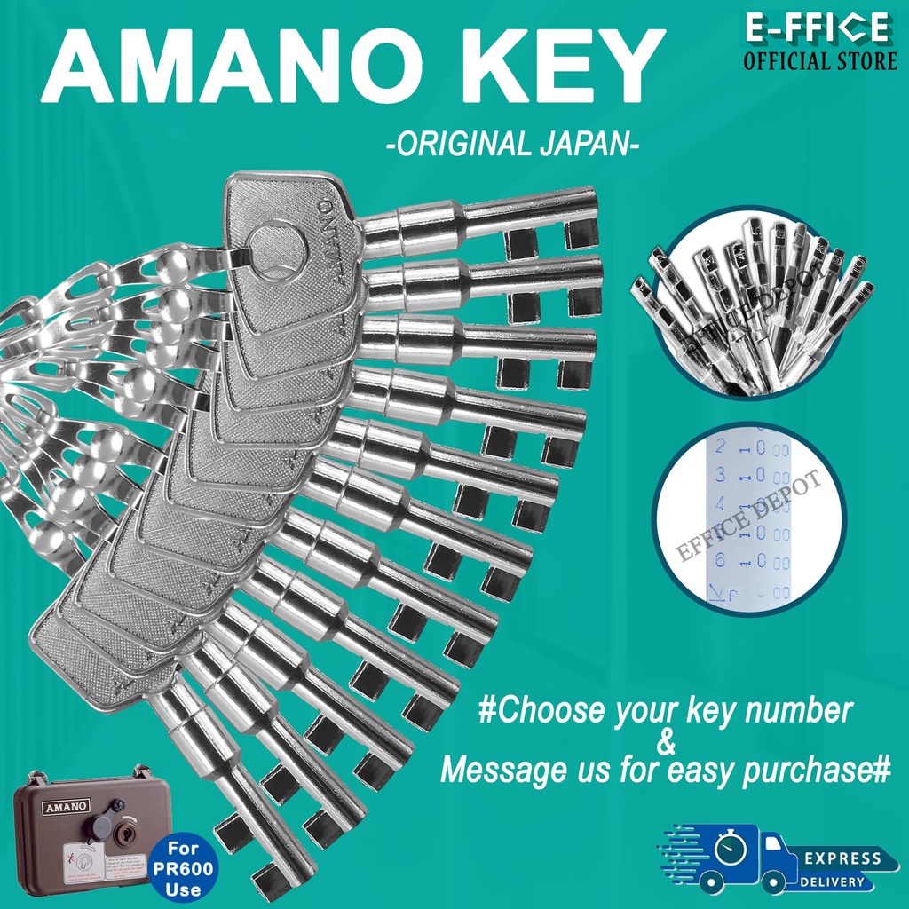 Effice Depot - AMANO KEY No.17, 18,19,20 Jumlah 4 key Amano Kunci PR ...