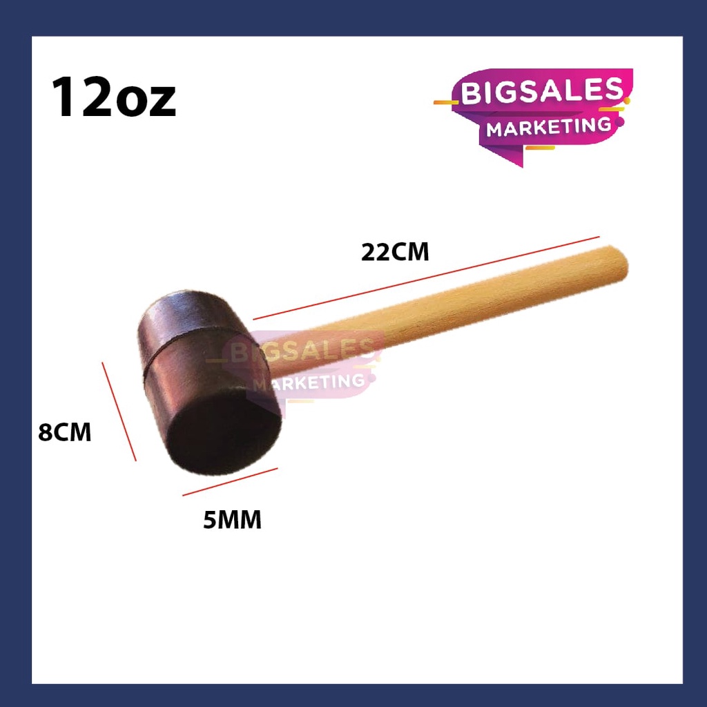BIGSALES High Quality Rubber Head Black Mallet Fish Hammer With Wooden Handle / Hammer Getah ...
