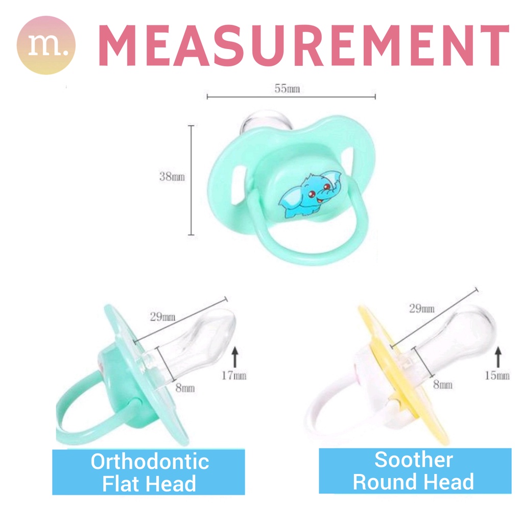 Baby Round/Flat Head Pacifier With Pacifier Clip & Storage Box Puting ...
