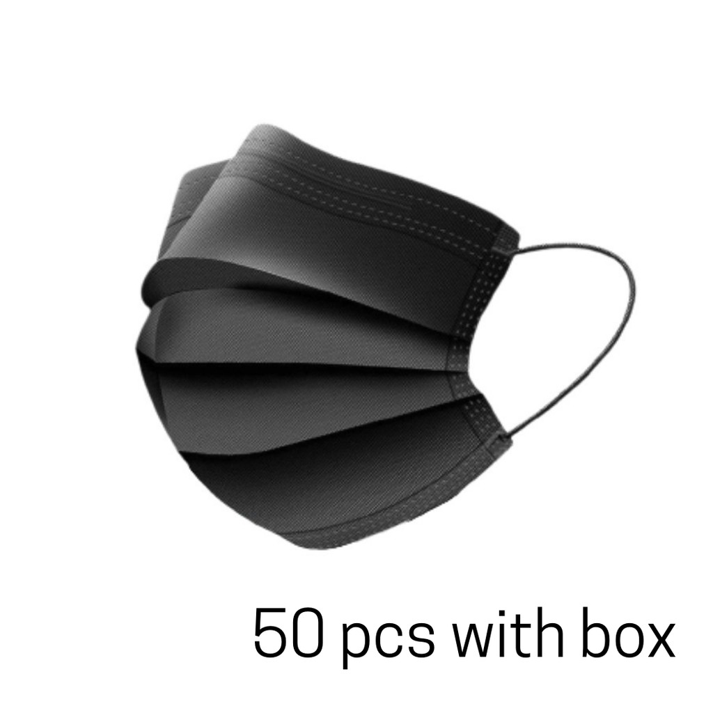 50pcs Full Black colour 3ply kf94 Face mask Non Medical Disposable Mask ...