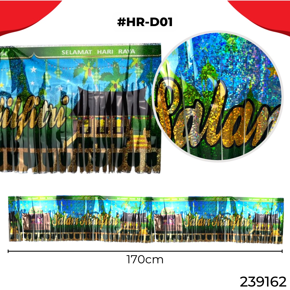SUPERSAVE Hari Raya 2025 Door Long Banner Decoration Glitter 3D Wall ...
