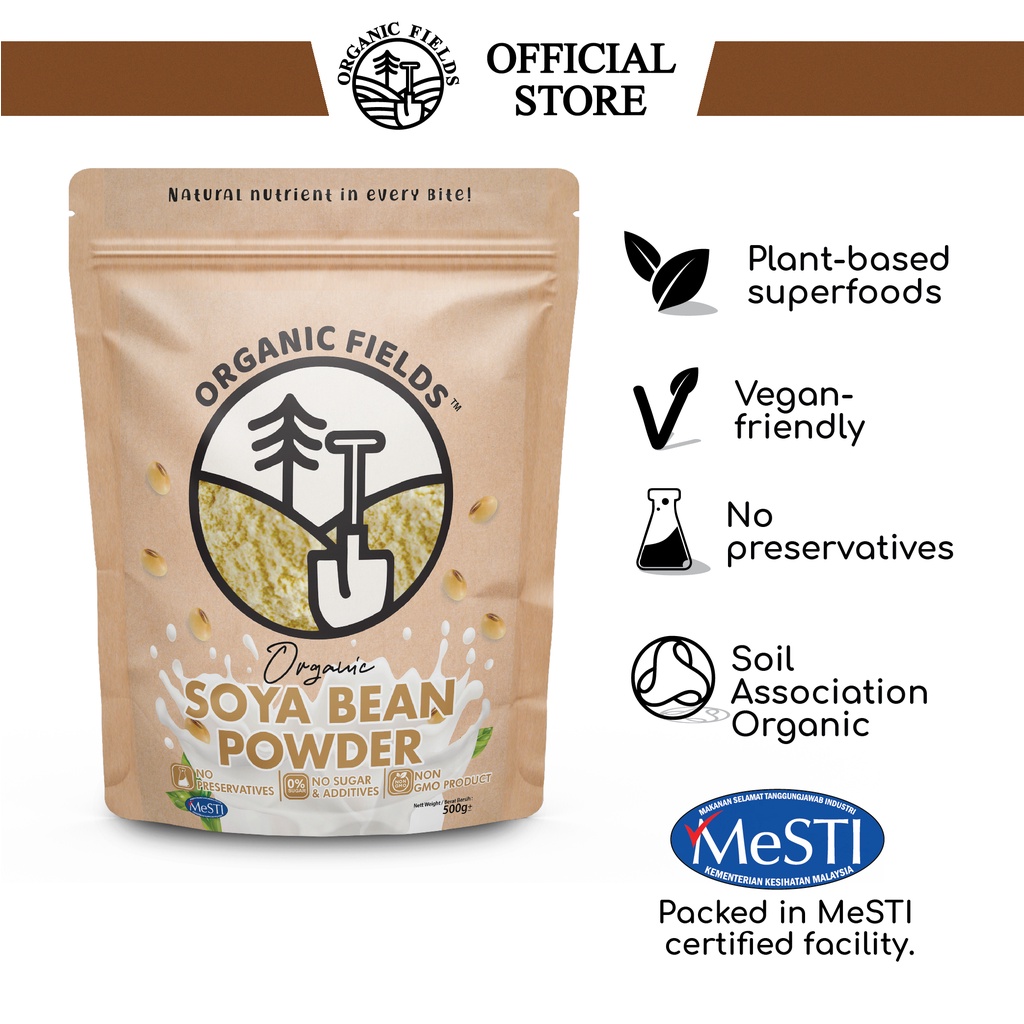 ORGANIC FIELDS Organic Soya Bean Powder 500gm | No Sugar | Source of ...
