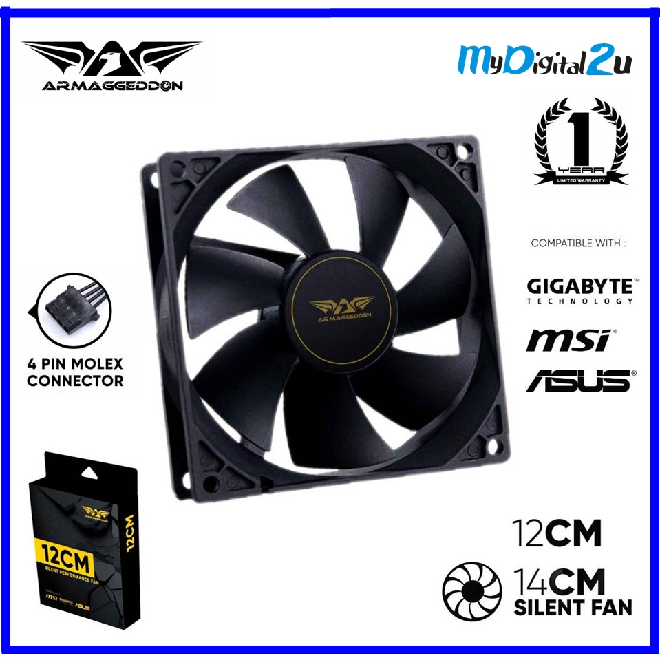 Armaggeddon Silent PC Cooling Fan ( 12CM / 14CM ) | Shopee Malaysia