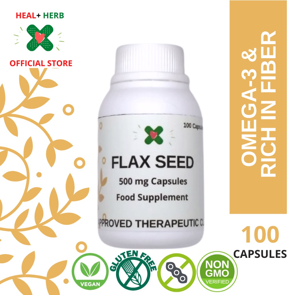 Organic Golden Flax Seeds Capsules 50 Capsules and 100 capsules ...