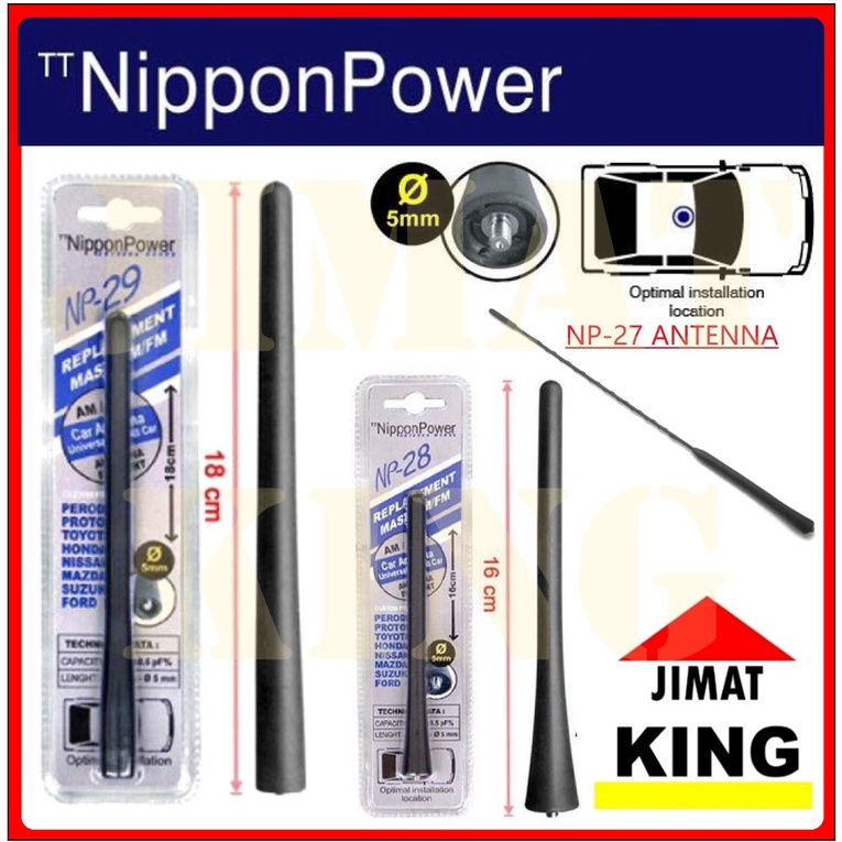 Car Antenna Roof Normal Radio Antenna Pole Mast Myvi Alza Waja Persona Vios Wish(Nippon NP-27/NP ...