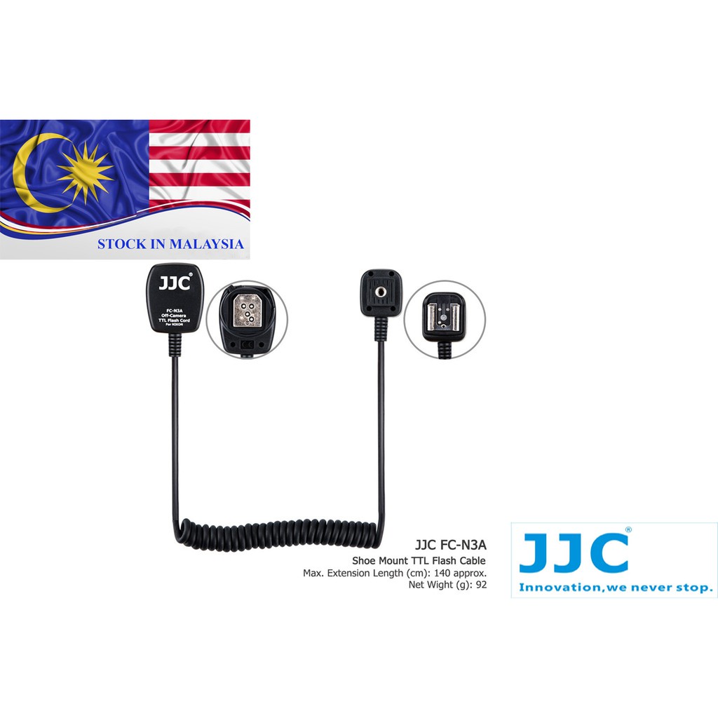 Flash TTL Off Camera Shoe Cord Cable JJC FC-N3A for NIKON (Ready Stock ...