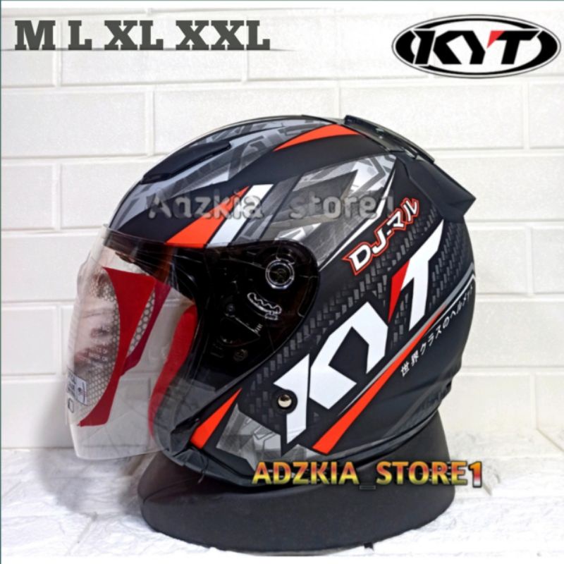 Half FACE Helmet KYT DJ MARU MOTIF Series 15 (Unit)|Sni|Original|Jumbo SIZE|Xxl | Shopee Malaysia
