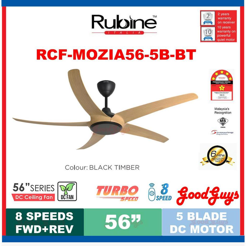 Rubine MOZIA56 Series 56'' Ceiling Fan | DC Motor | ABS Blade (RCF-MOZIA56-5B / RCF-MOZIA56-5BL ...