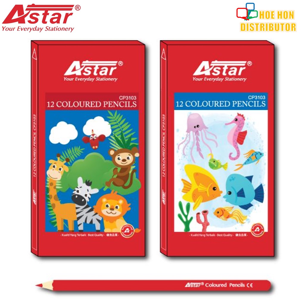 [Value] Astar Color Pencil 12s Long Student Colouring Pensil Warna ...