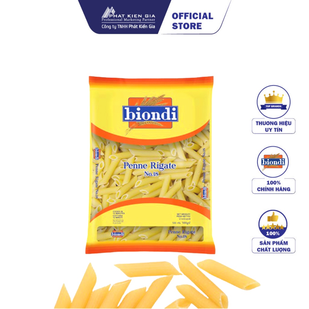 Penne Rigate Pasta No. 18 Biondi 500g (Australian Brand - Made in ...