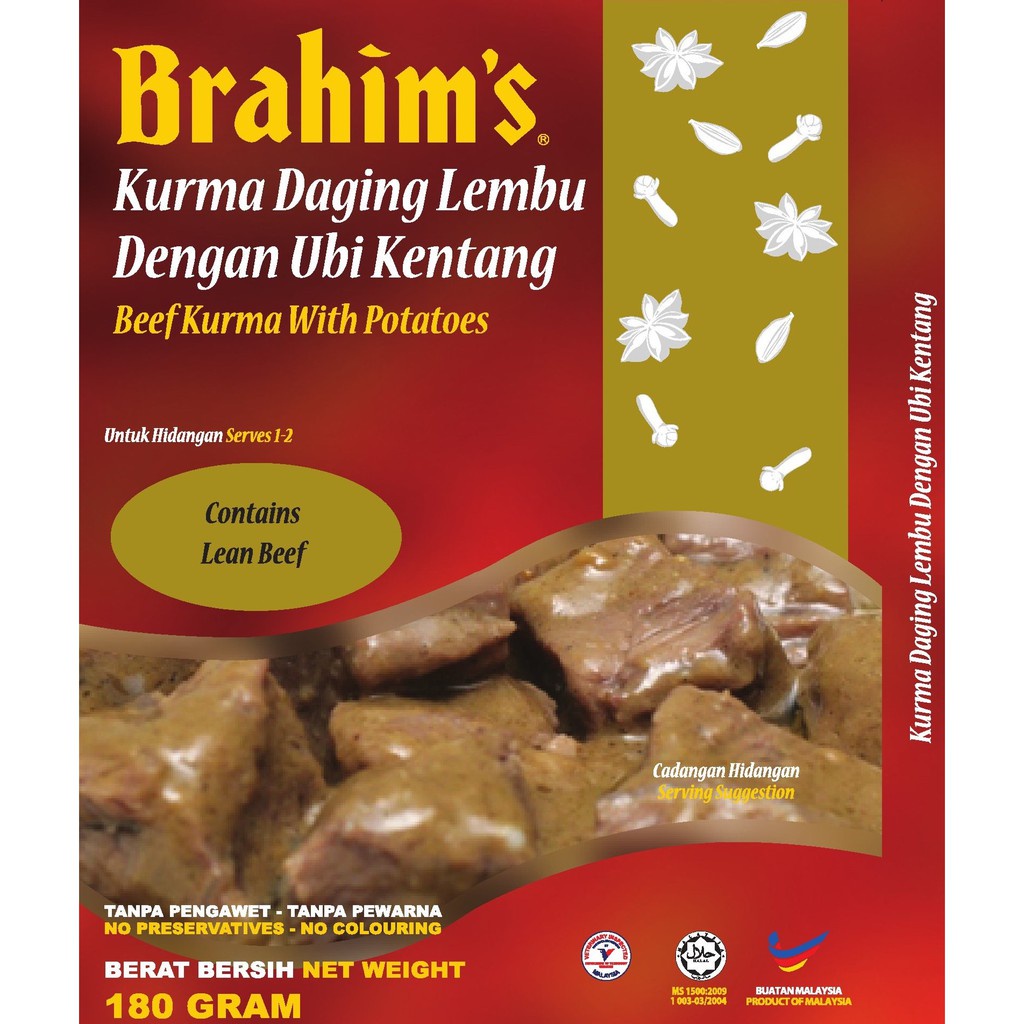 Brahim's Kurma Daging Lembu dengan Ubi Kentang 180g | Beef Kurma with ...