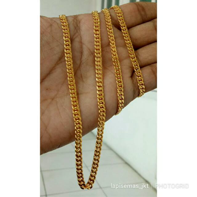 24k Gold Plated Centipede Chain Necklace | Shopee Malaysia