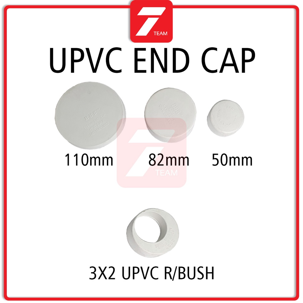 110, 82, 50mm UPVC END CAP, 3x2 R/Bush | Shopee Malaysia