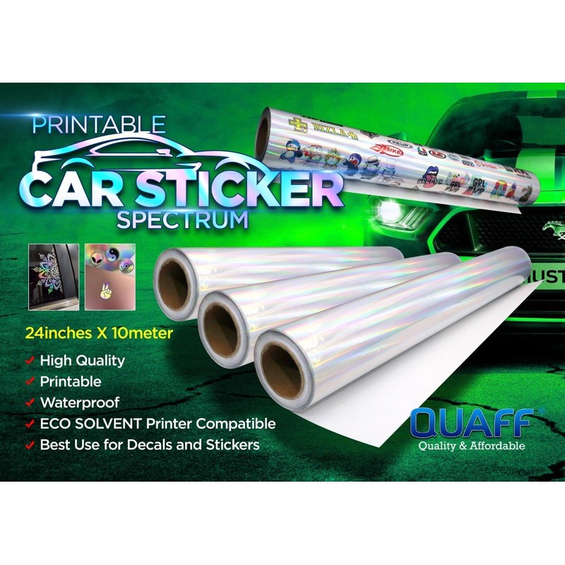 QUAFF Printable Car Sticker Spectrum (Hologram) 24inches x 10m | Shopee ...