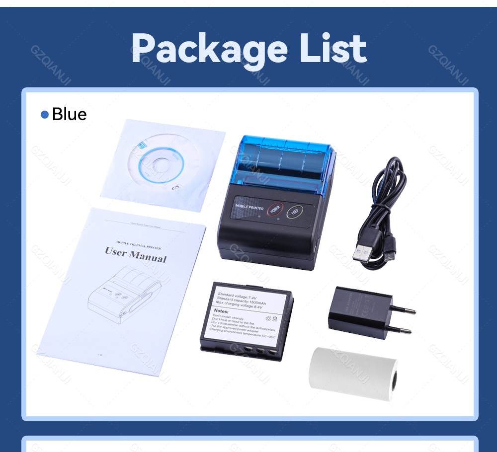 Thermal Printer 80mm / 58MM Bluetooth Receipt Printer Portable Mini Ticket Printing For ...