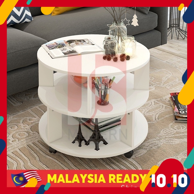 Nordic Design round sofa side table living room coffee table storage ...