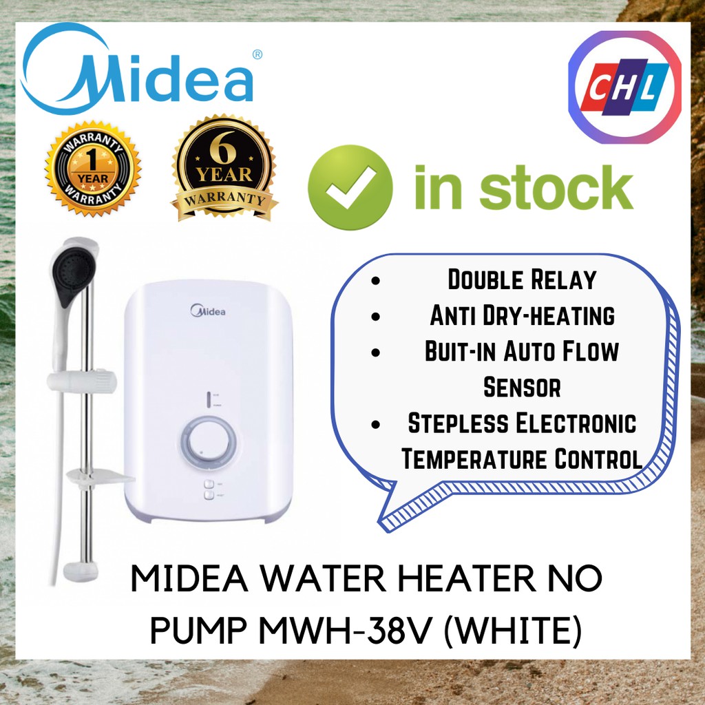 MIDEA WATER HEATER MWH-38V WHITE NO PUMP - MIDEA MALAYSIA | Shopee Malaysia