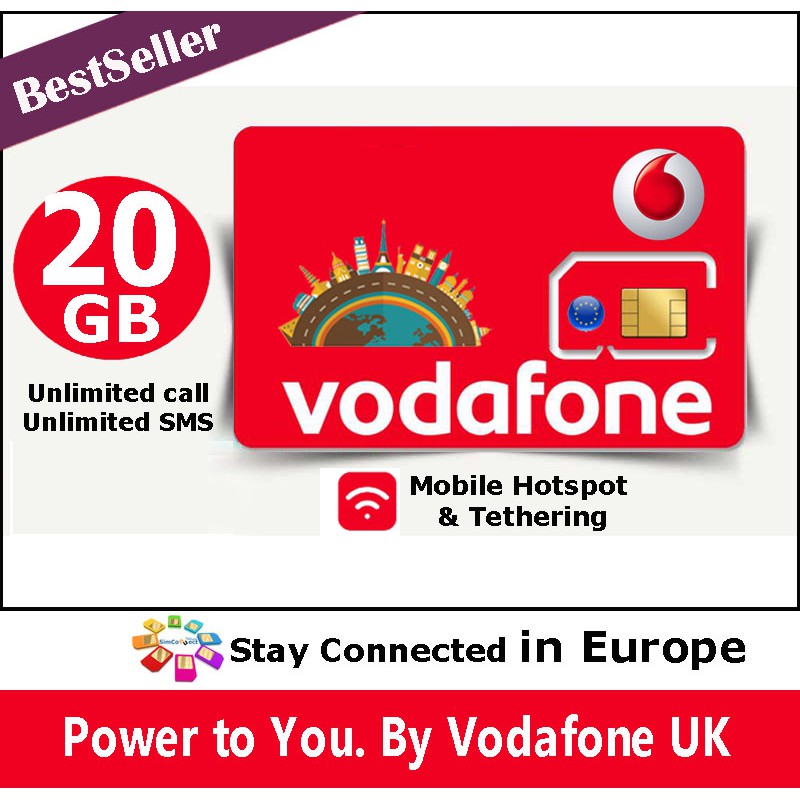 Europe Travel Sim Card 20GB Data (3G/4G) Call+SMS UK France Swiss ...