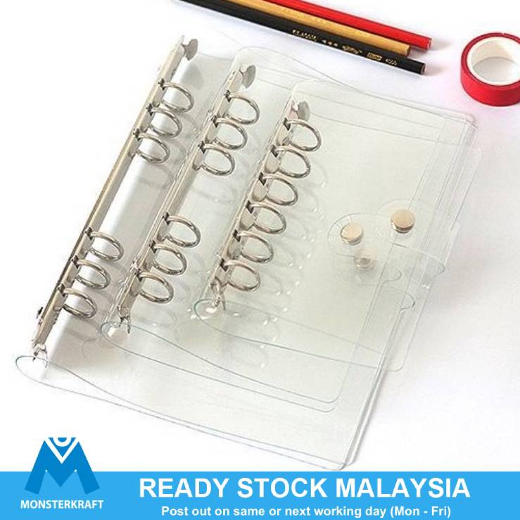 PVC Notebook Cover A5 A6 Soft PVC Transparent PVC Loose Leaf Ring ...