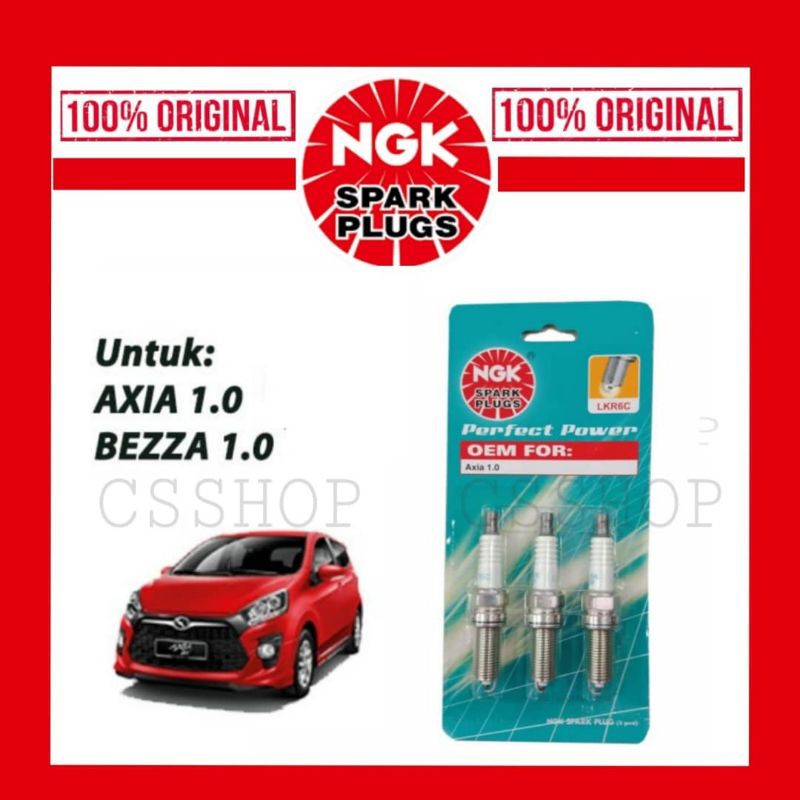 PERODUA AXIA BEZZA NGK SPARK PLUG LKR6C NGK GENUINE PARTS (3PCS ...