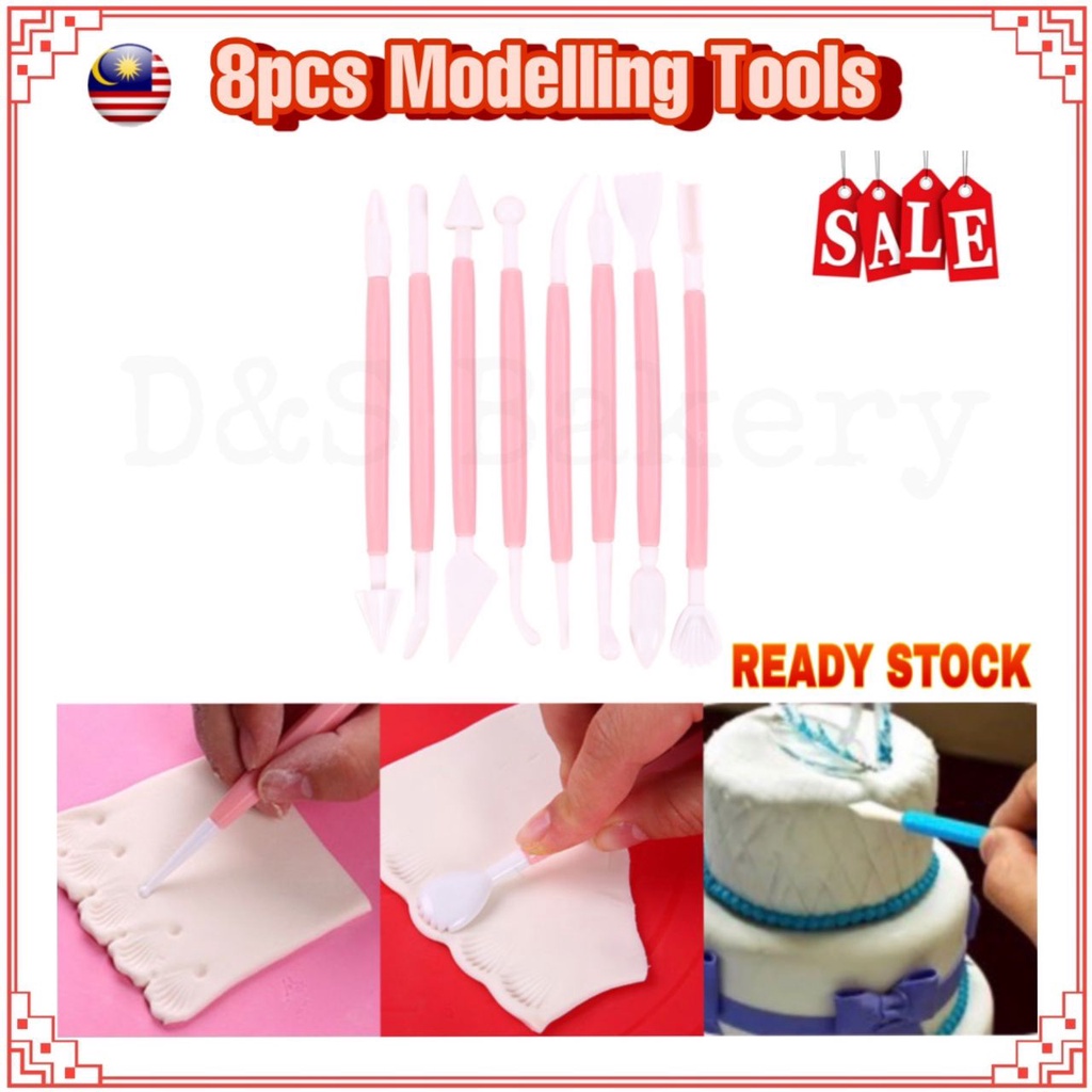 🇲🇾 D&S 8pcs Cake Modelling Tools Clay Modelling Cake Decorating Fondant ...