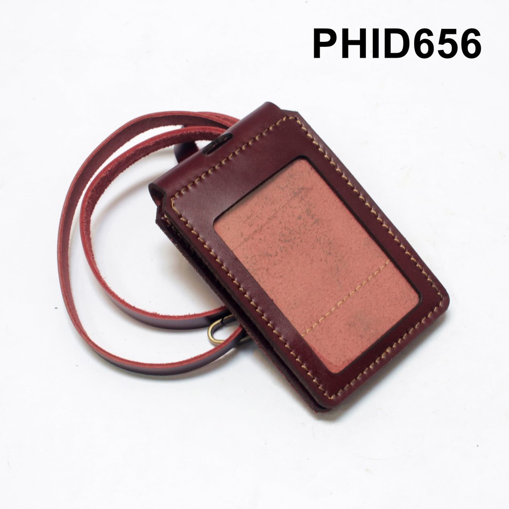 Folding id card holder - name tag magnetic rope maroon PHID656 | Shopee ...