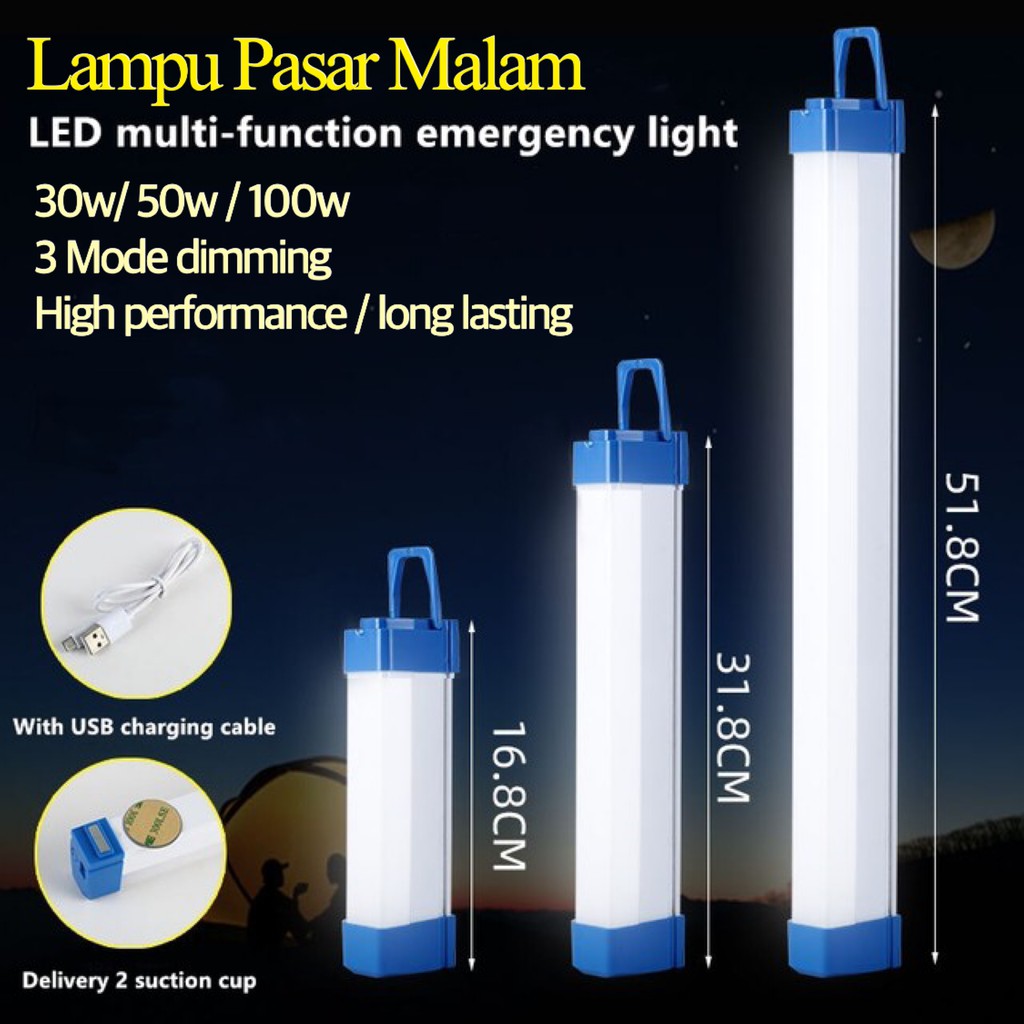 Night Market Light Outdoor Rechargeable USB Portable Lampu Emergency ...