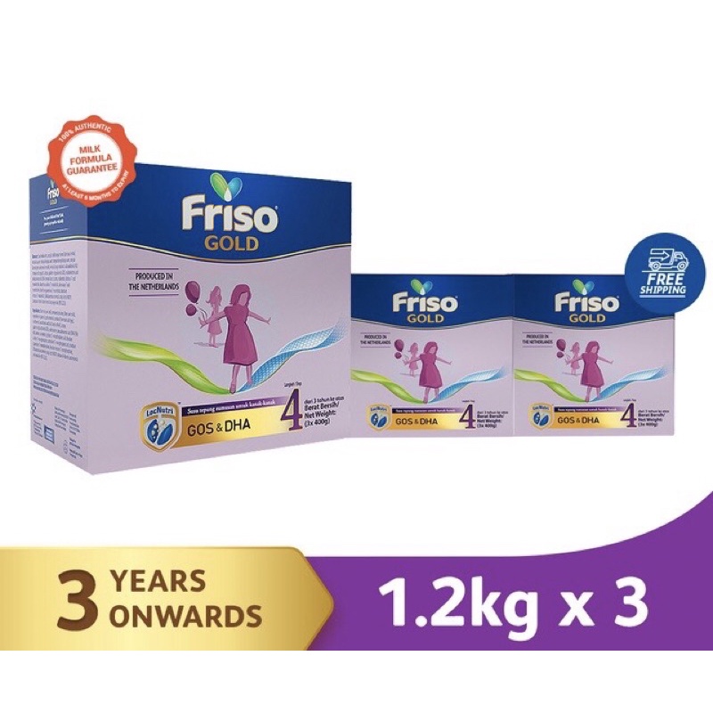 Friso Gold Step 4 Milk Formula - 1.2kg x 3 exp2026 | Shopee Malaysia